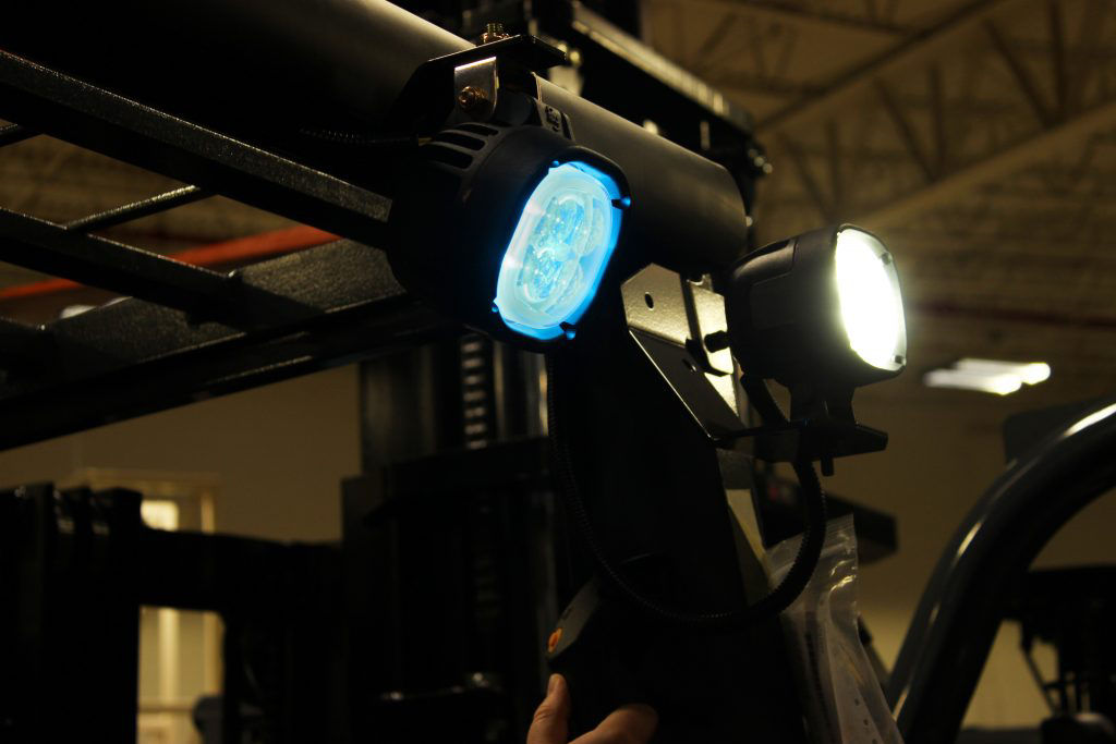 Forklift Option Highlight: Blue Pedestrian Spotlight | Toyota Forklifts ...